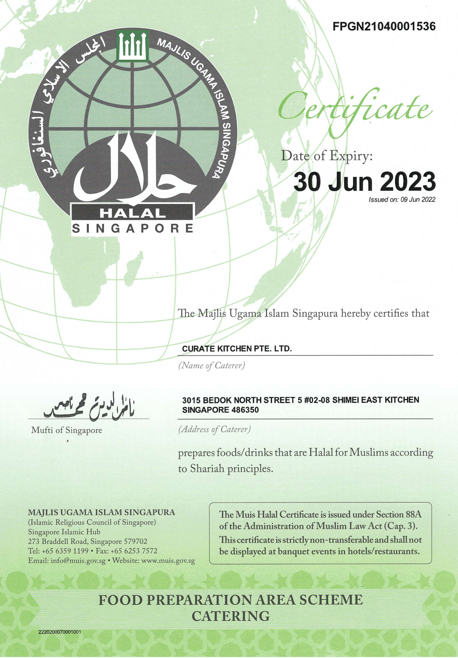 Certifications - Curate Kitchen